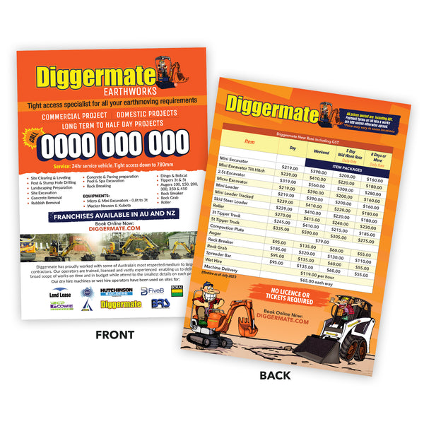 WET HIRE A5 FLYERS – Diggermate Franchising Pty Ltd