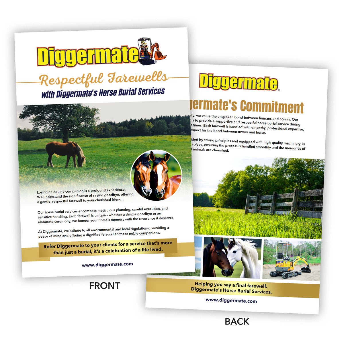 A5 Flyer - Horse Burial Services – Diggermate Franchising Pty Ltd