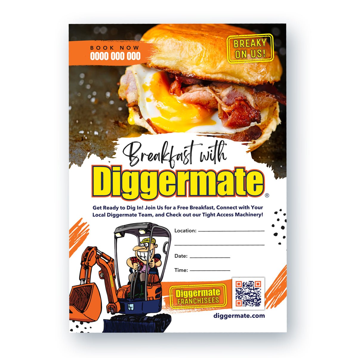 Breakfast with Diggermate A5 Flyer – Diggermate Franchising Pty Ltd