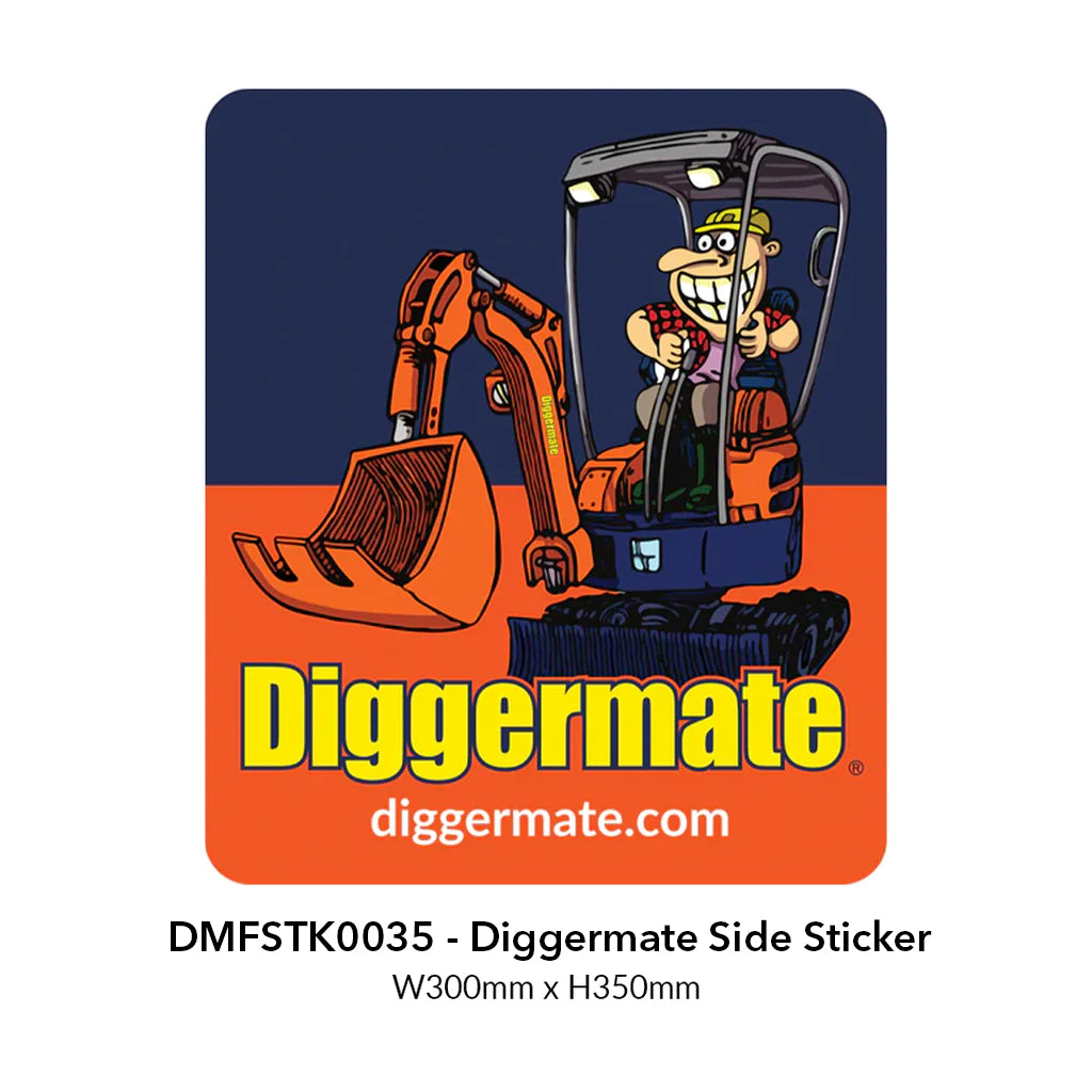Diggermate Side Sticker - 300mm x 350mm – Diggermate Franchising Pty Ltd