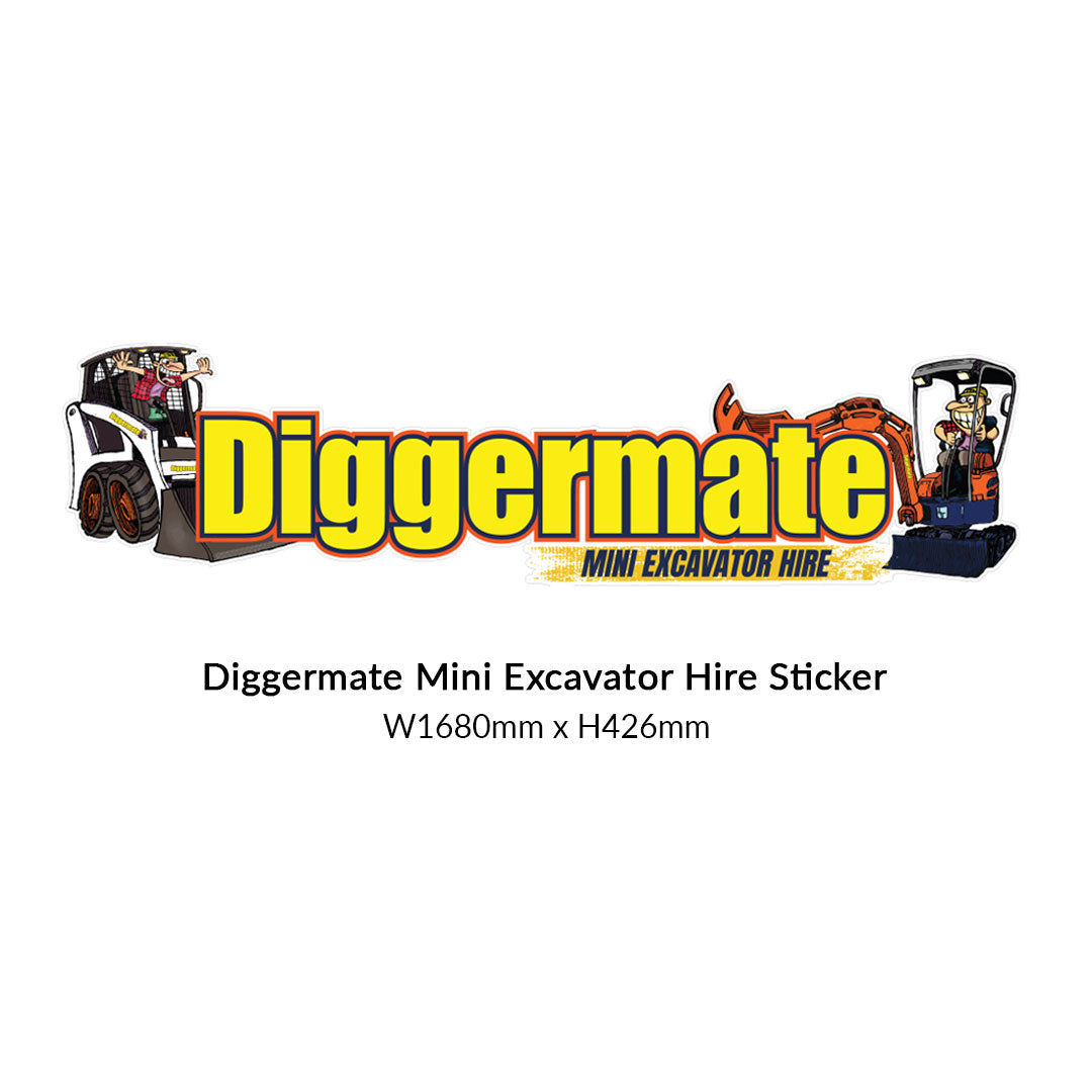 Diggermate Mini Excavator Hire with Excavator & Bobcat - W1680mm x H42 ...